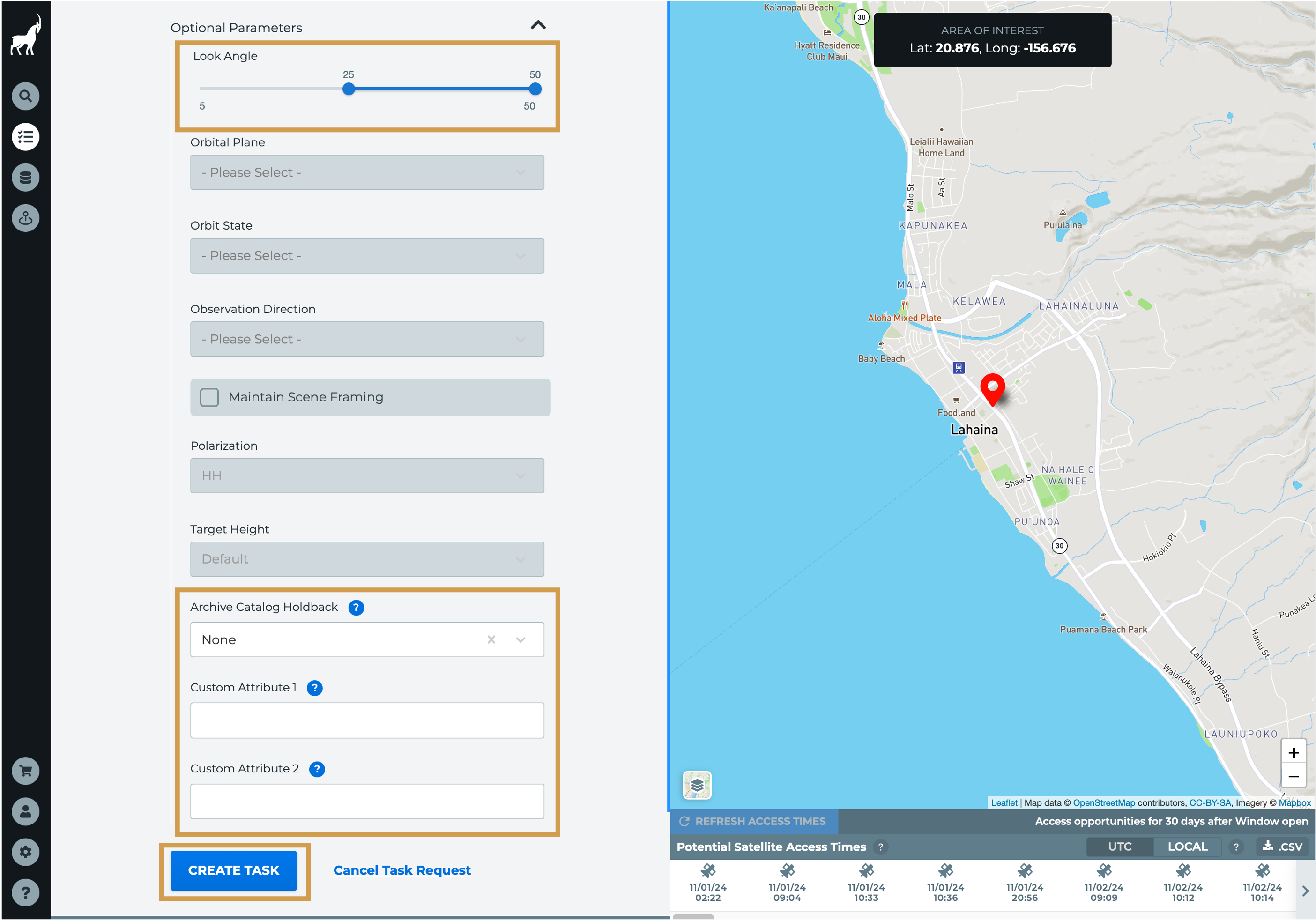 Retask a repeat tasking request in Console